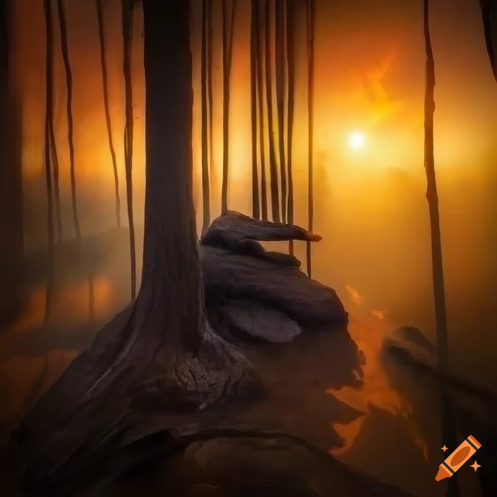 See unmittelbar vor einer kleinen klippe bei sonnenuntergang, rundherum ...