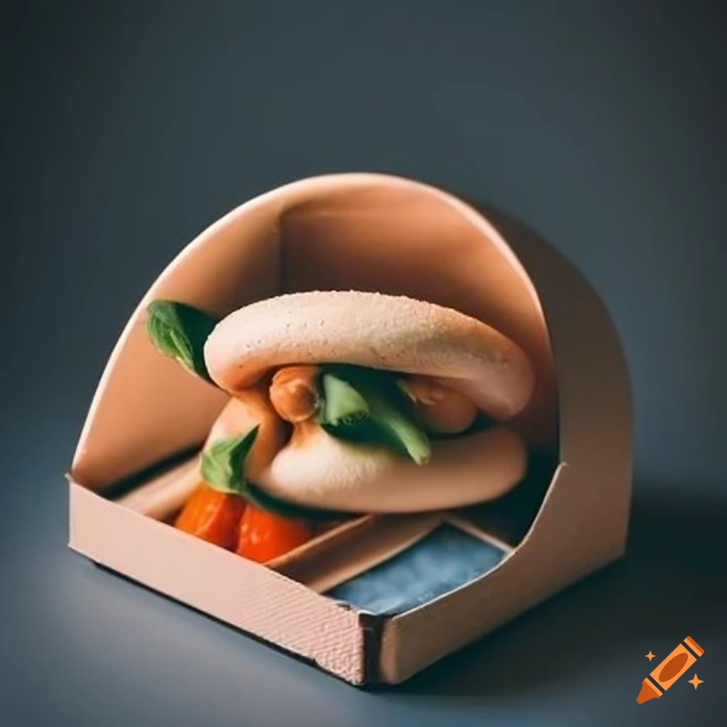 Photograph of bao buns in a cute box ready to be delivered