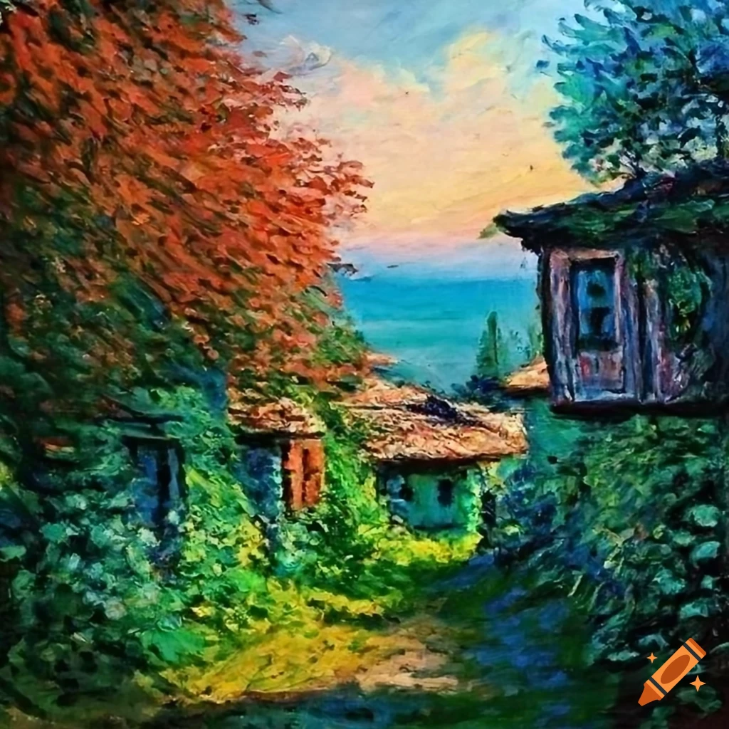 Craiyon_old_bulgarian_country_house_painted_claude_monet_style on Craiyon