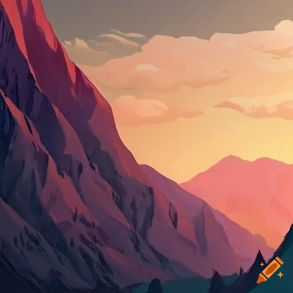 Caucasus mountains abstract art with neutral colors on Craiyon