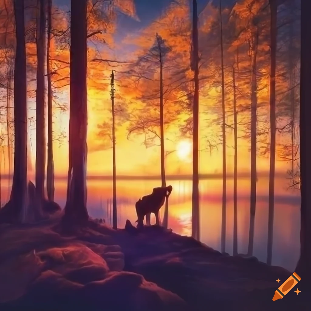 See unmittelbar vor einer kleinen klippe bei sonnenuntergang, rundherum ...