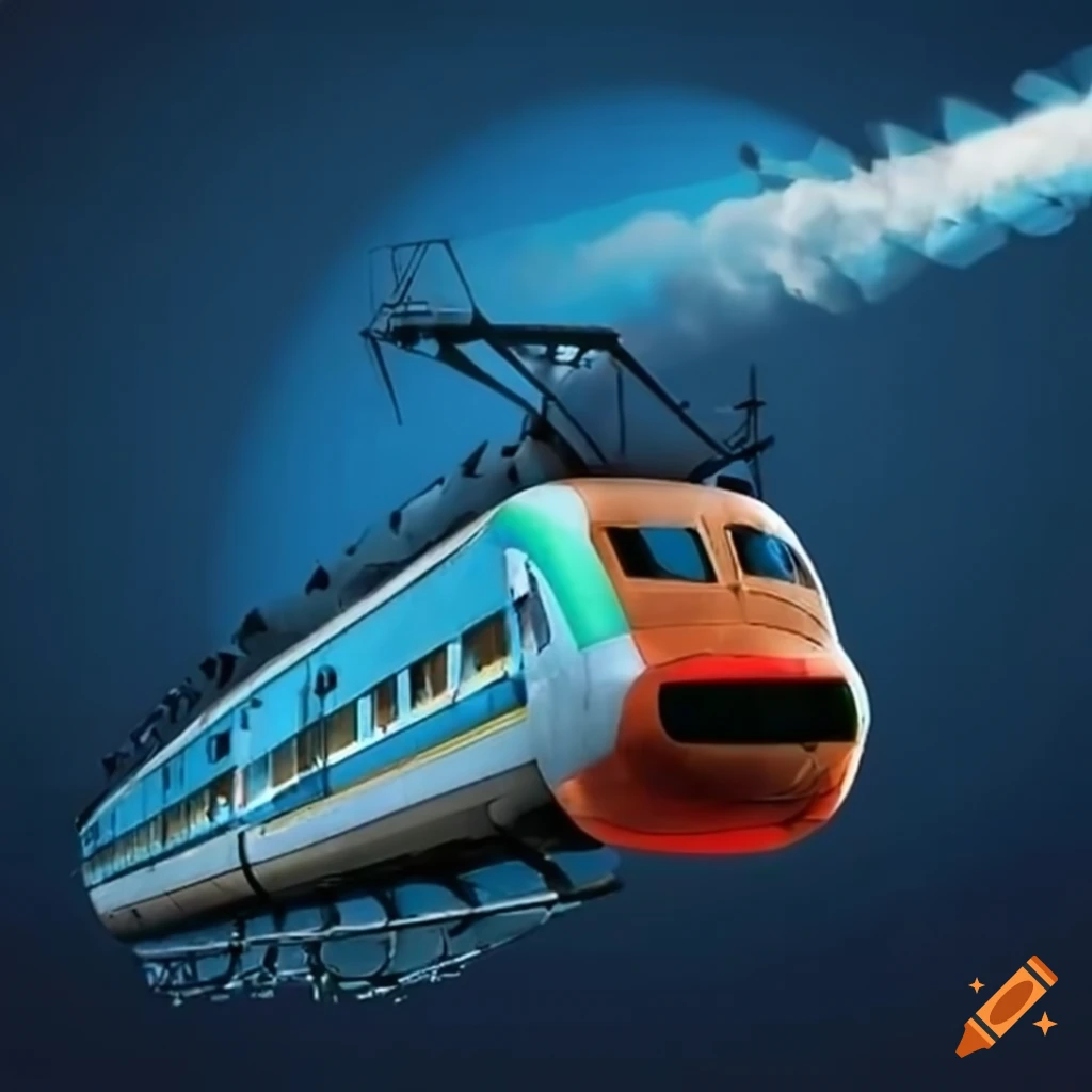 Flying train on Craiyon