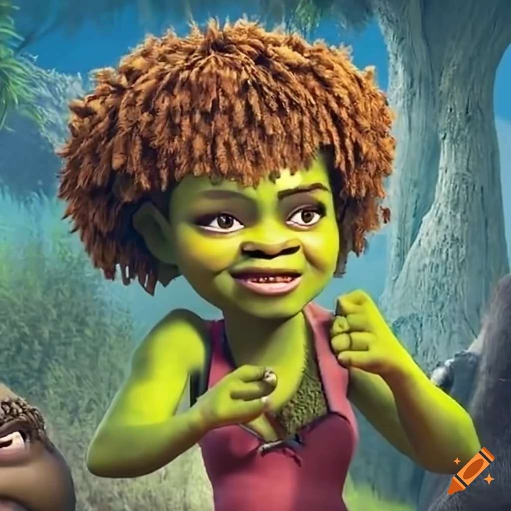 Standing Troll Karine Jean-Pierre screenshot from movie Shrek wide shot ...
