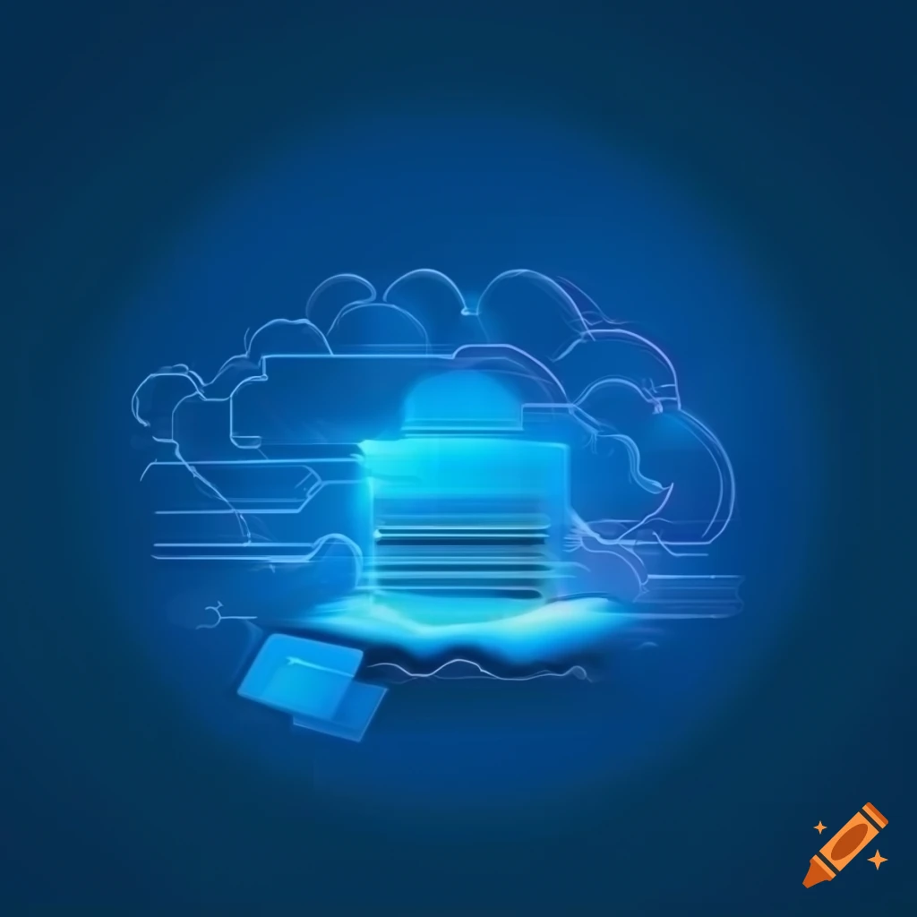 Technical Blue Background for cloud computing AWS poster on Craiyon