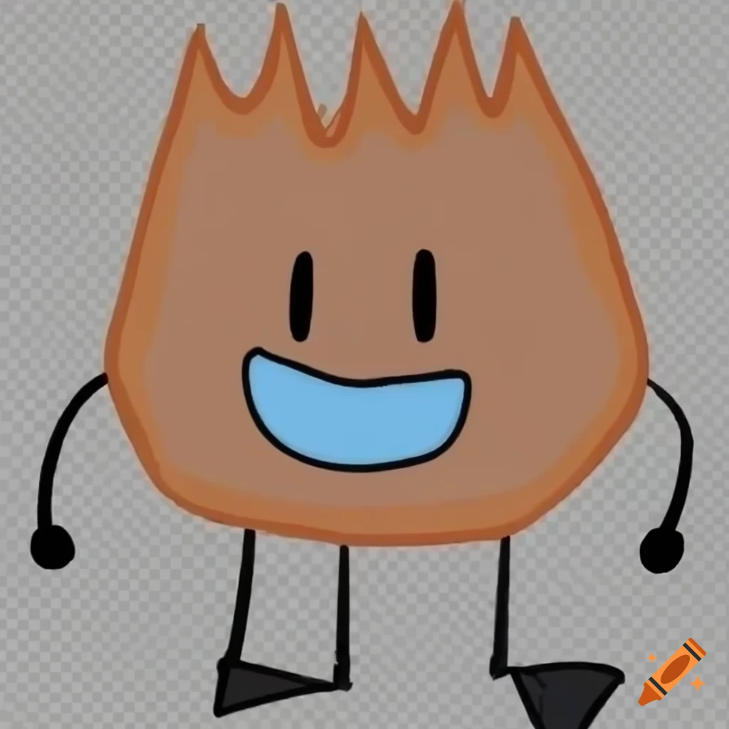 Firey from battle for dream island cartoon standing