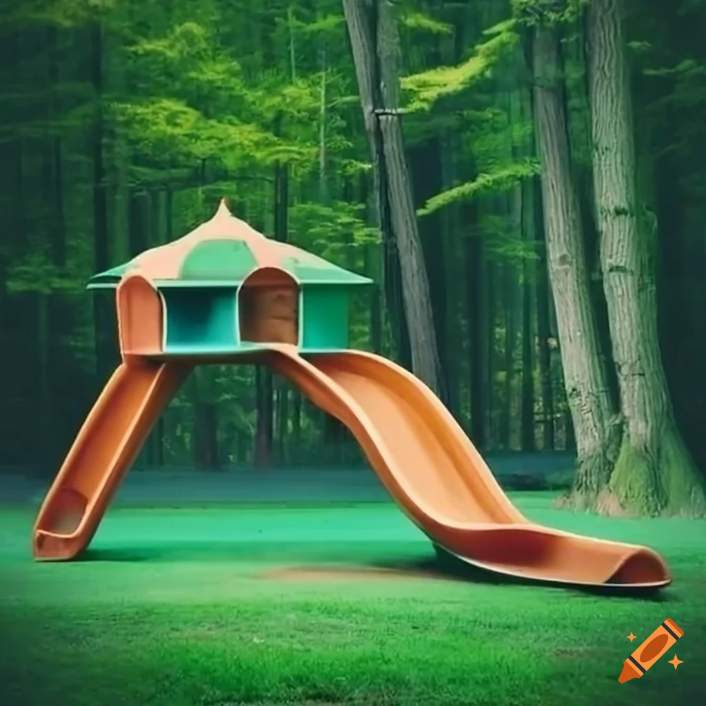 Playground in green forest on Craiyon