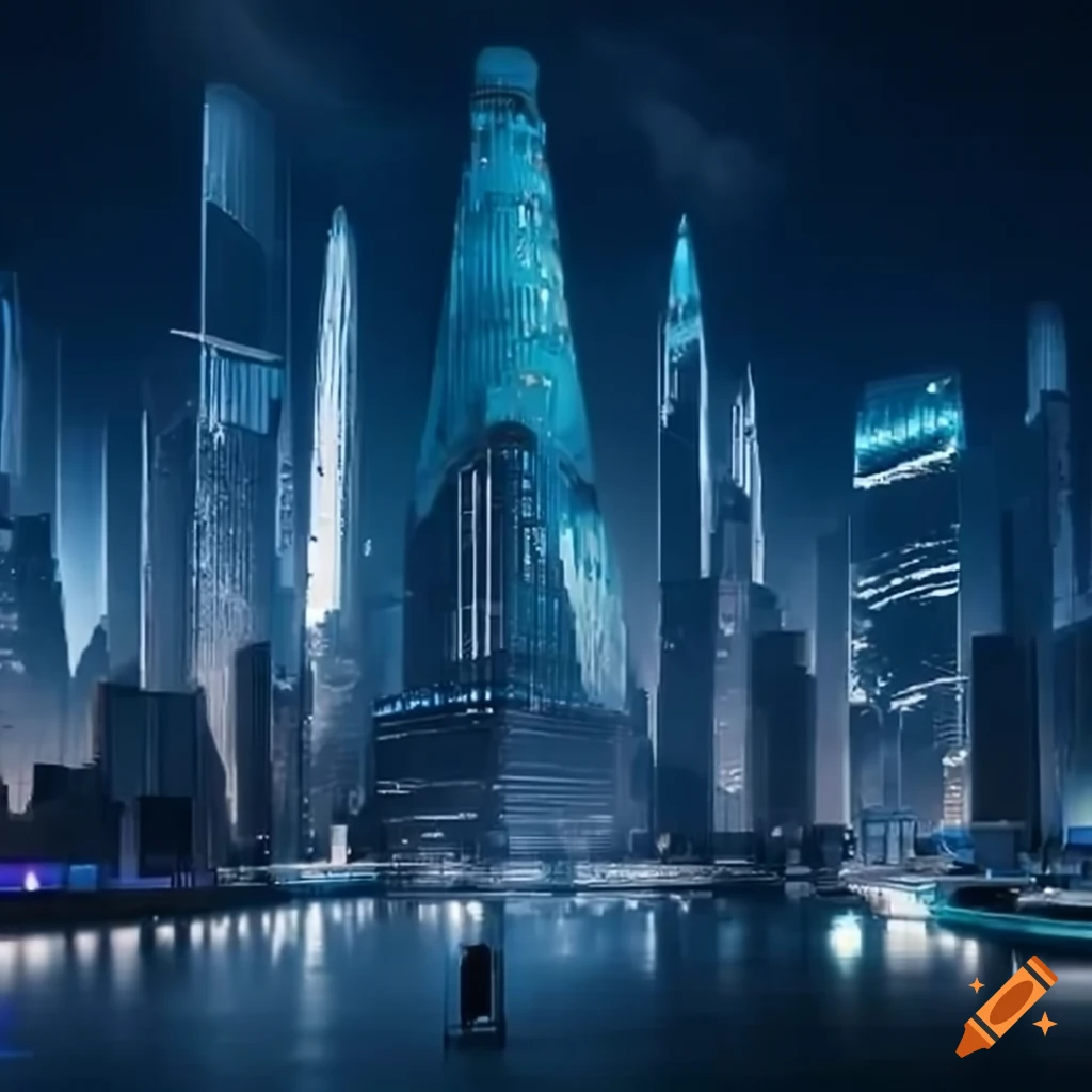 Futuristic tech city