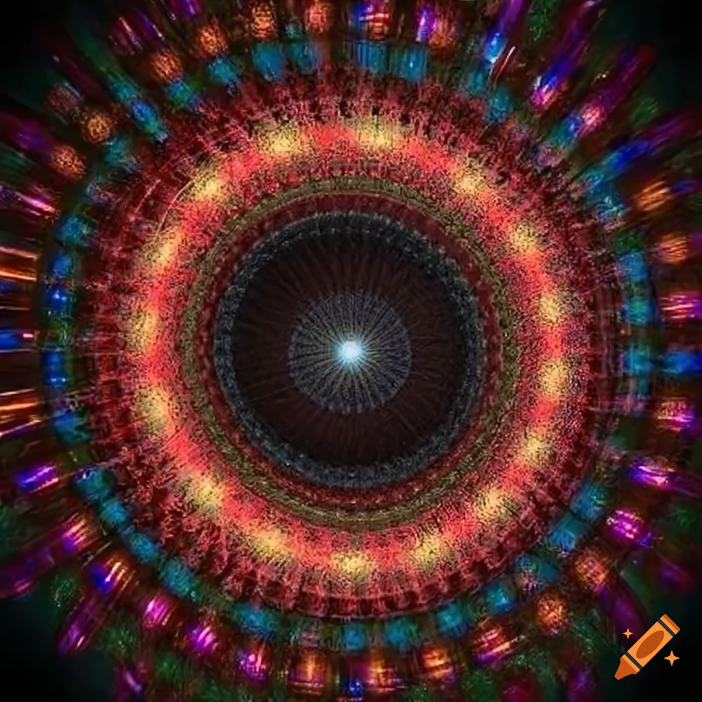 Hypnotic lights, photograph 3d on Craiyon