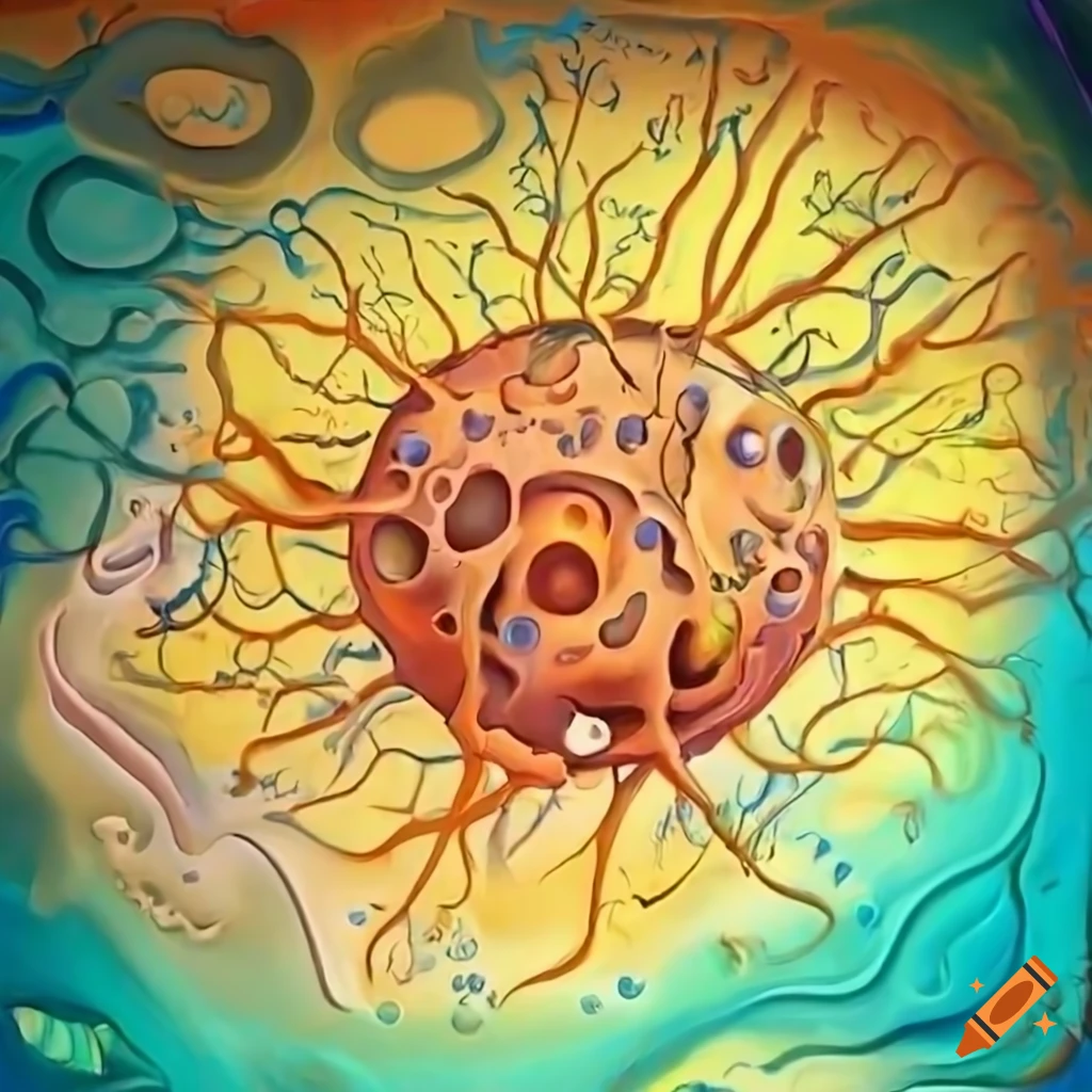 Dendritic cell painting inspired by dali's style on Craiyon