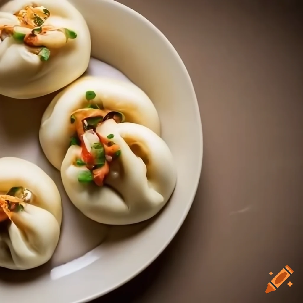 Steamed bao buns on a plate on Craiyon
