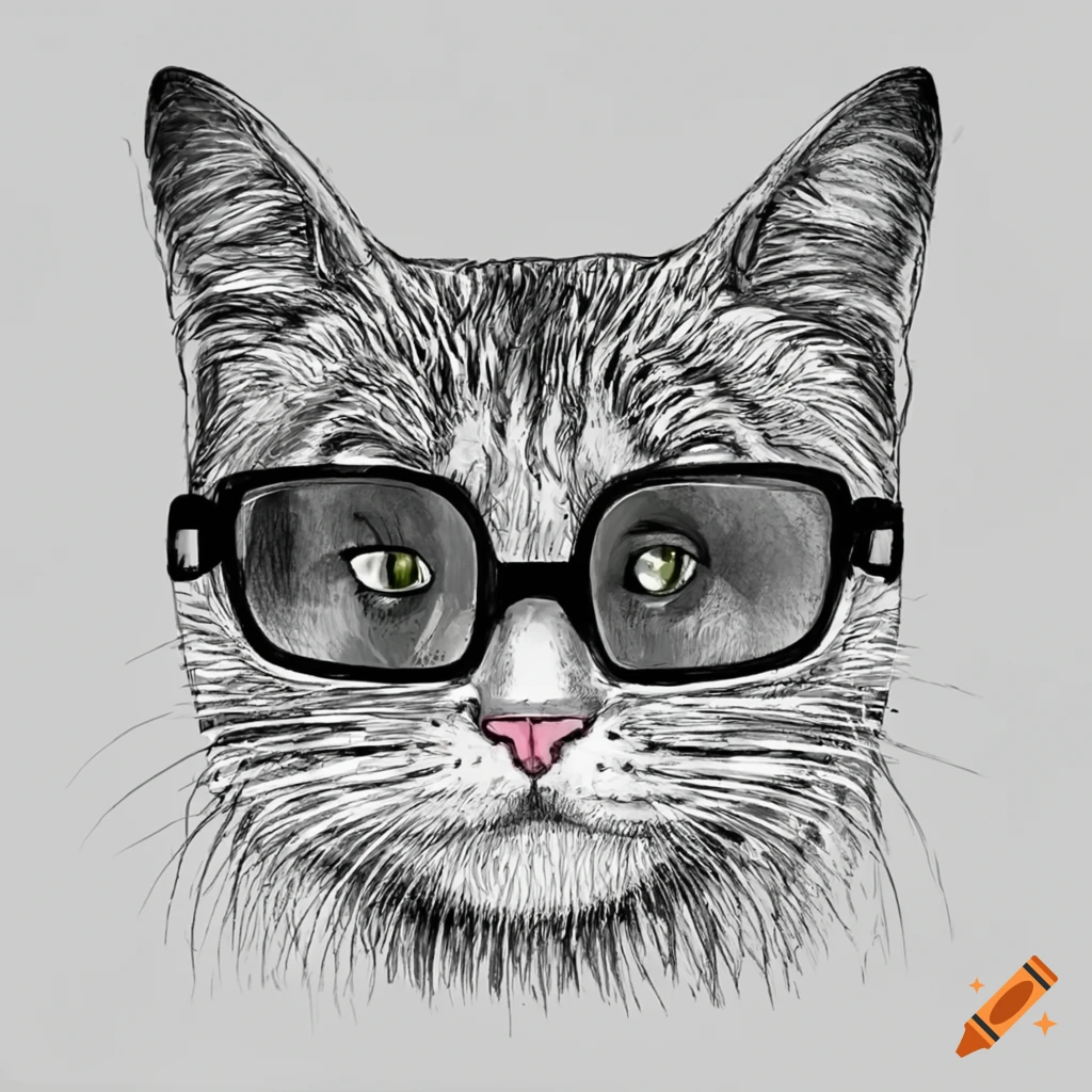 Cat with colorful glasses on Craiyon