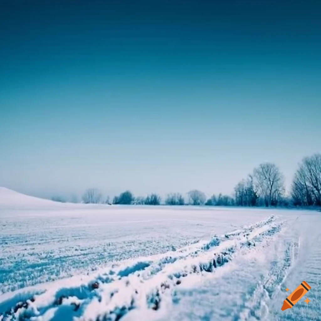 Snowy field on Craiyon