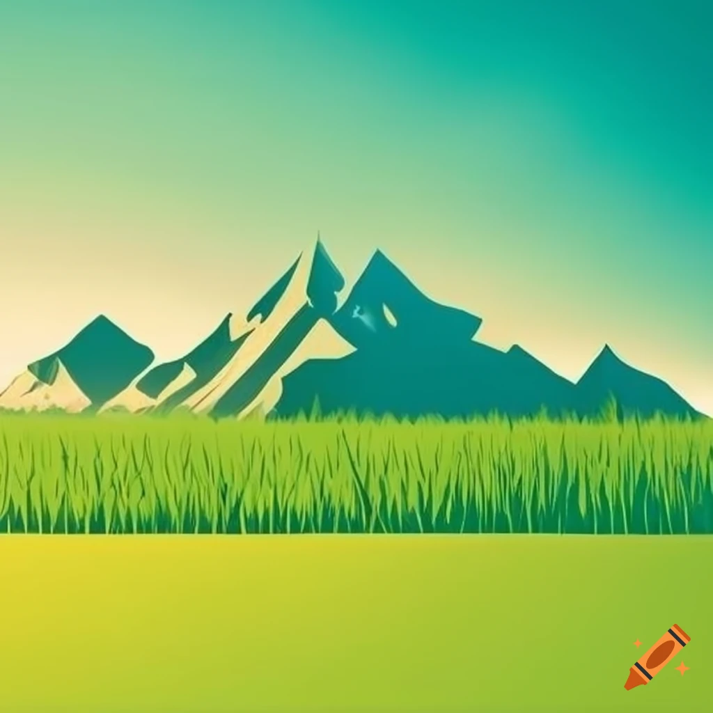 Stylized logo representing a small mountain range with multiple grassy ...