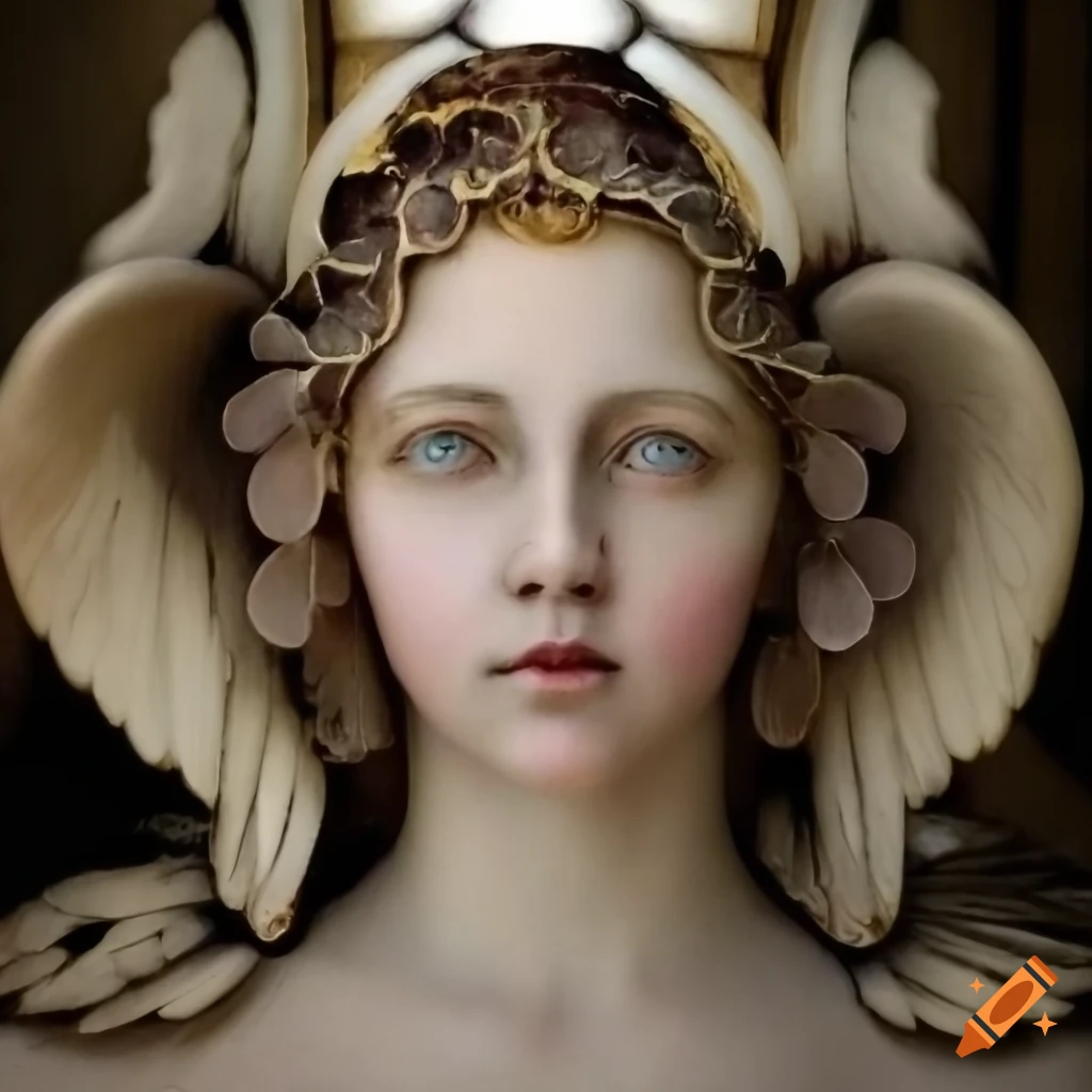 Angels face in art nouveau style
