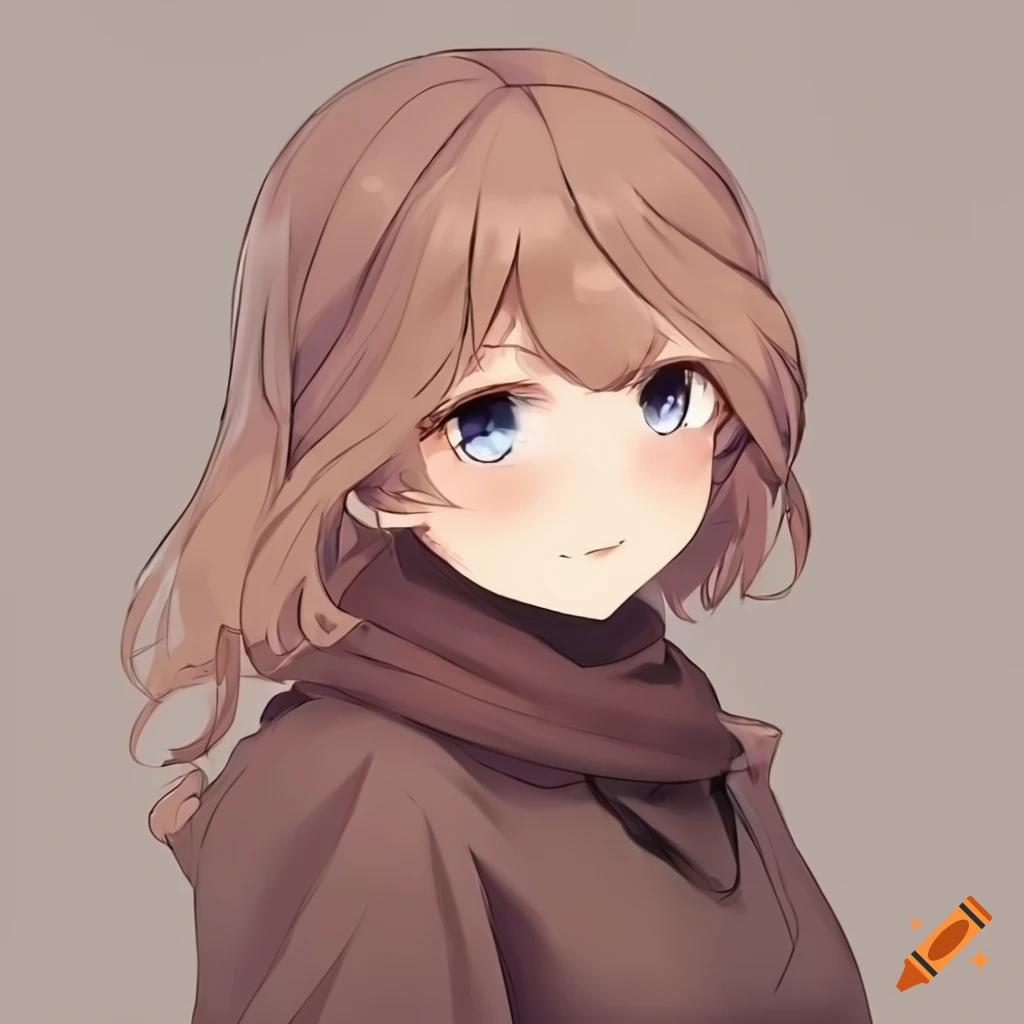 Anime Girl With Light Brown Hair And Hazel Eyes