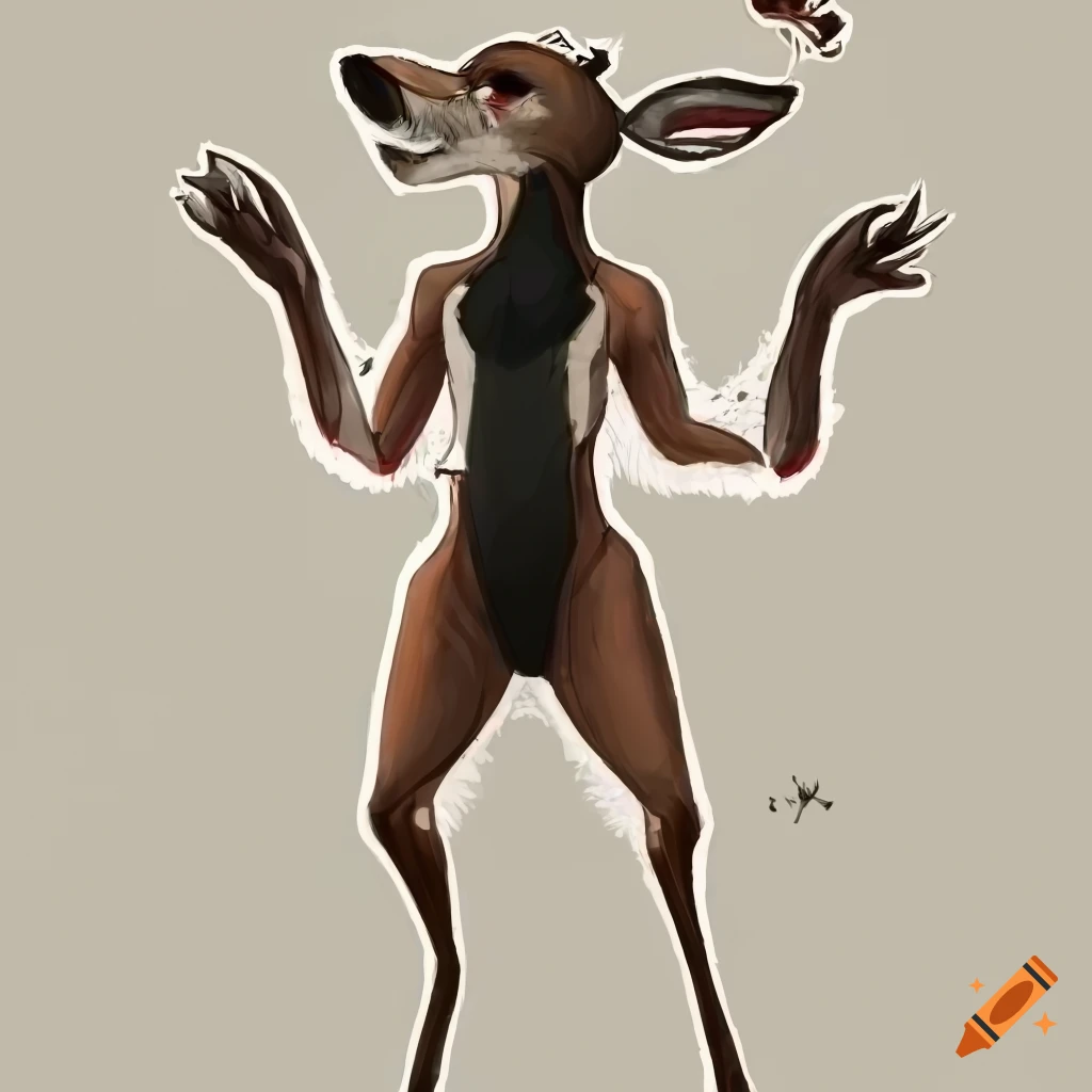 Body Shape: The anthropomorphic deer fursona has a slender and graceful ...