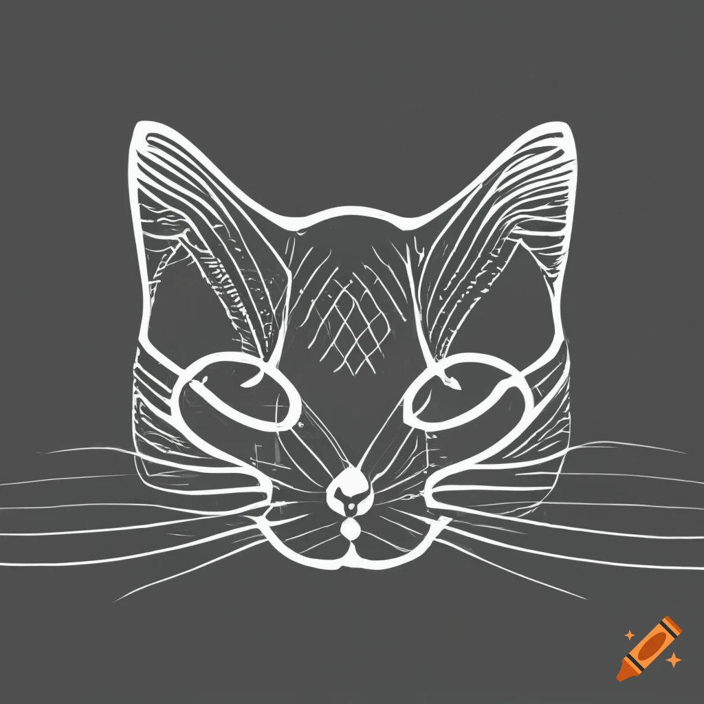 Cat Face Line Drawing