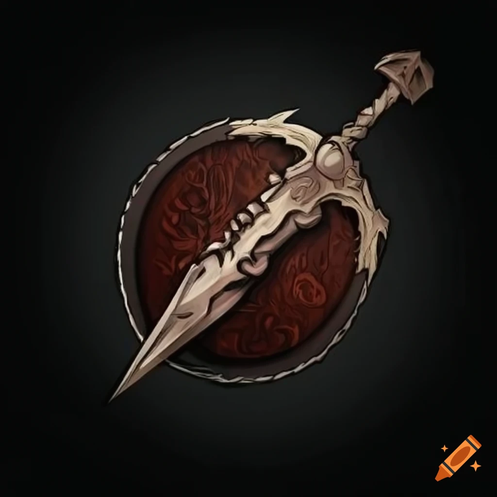 Logo for video game rpg style sword shield