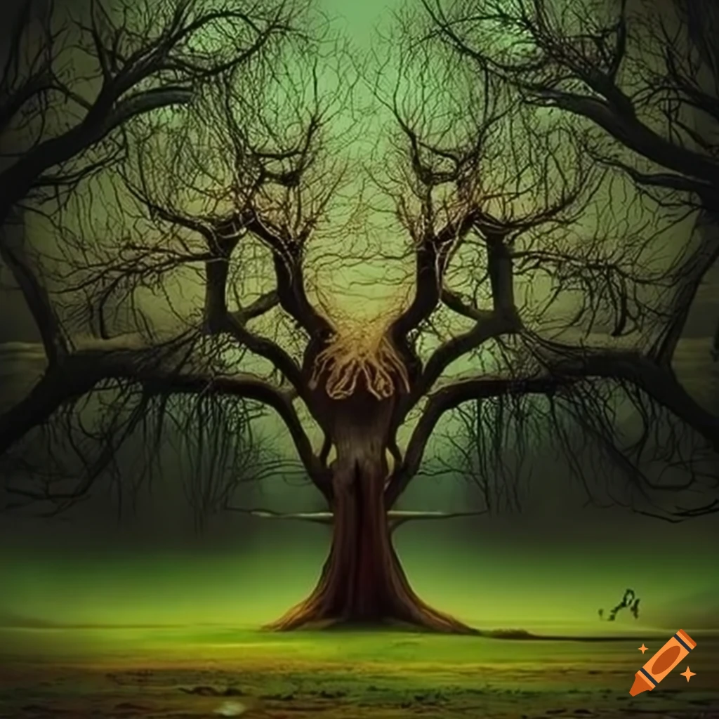 Amazing gorgeous imaginary tree with horns like branches on Craiyon