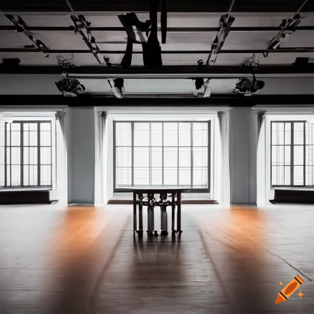 Empty bench at a gallery