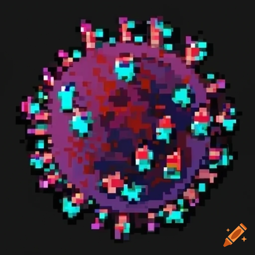 Corona virus in pixel art on Craiyon