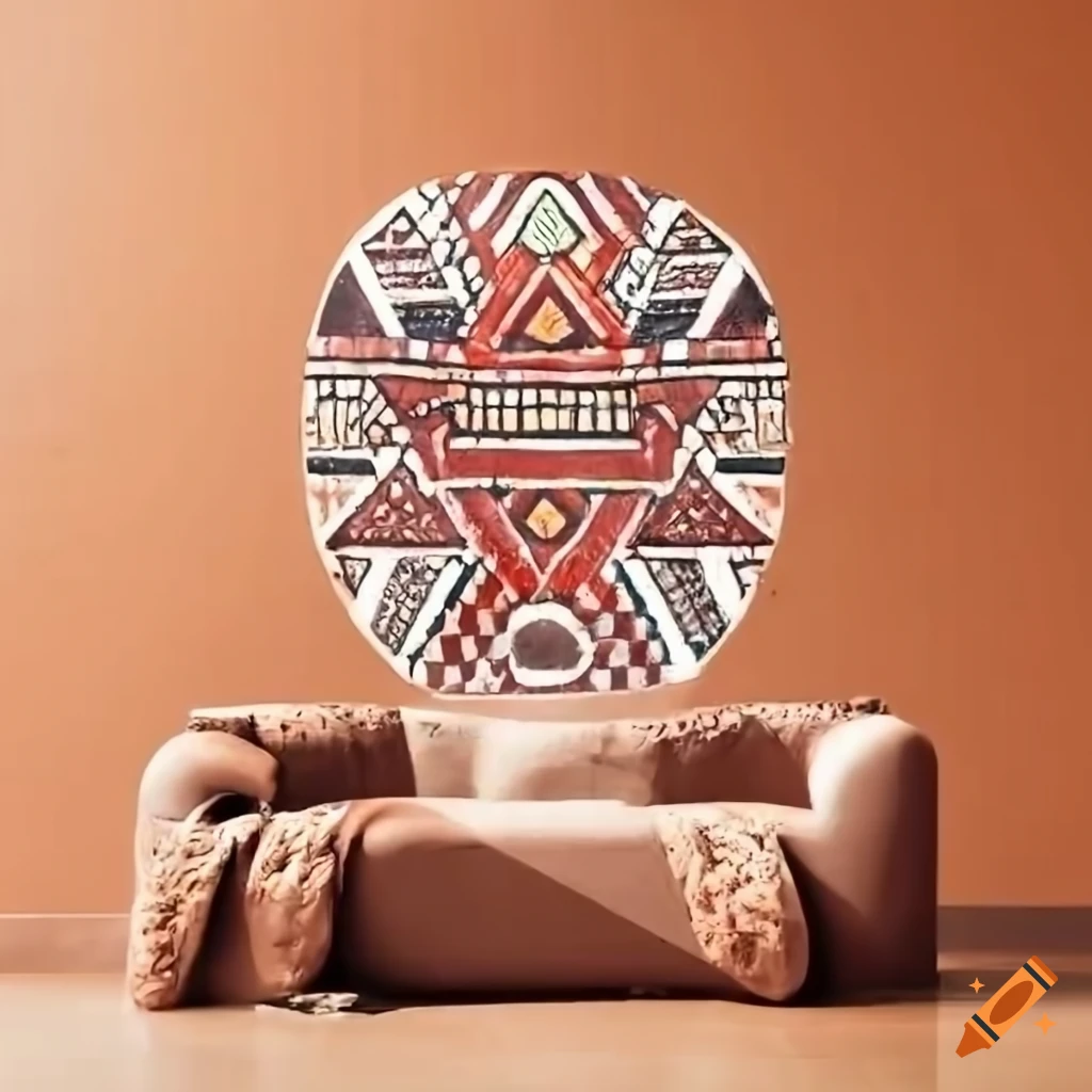 Ancient wall painting with intricate geometric shapes in peru on Craiyon