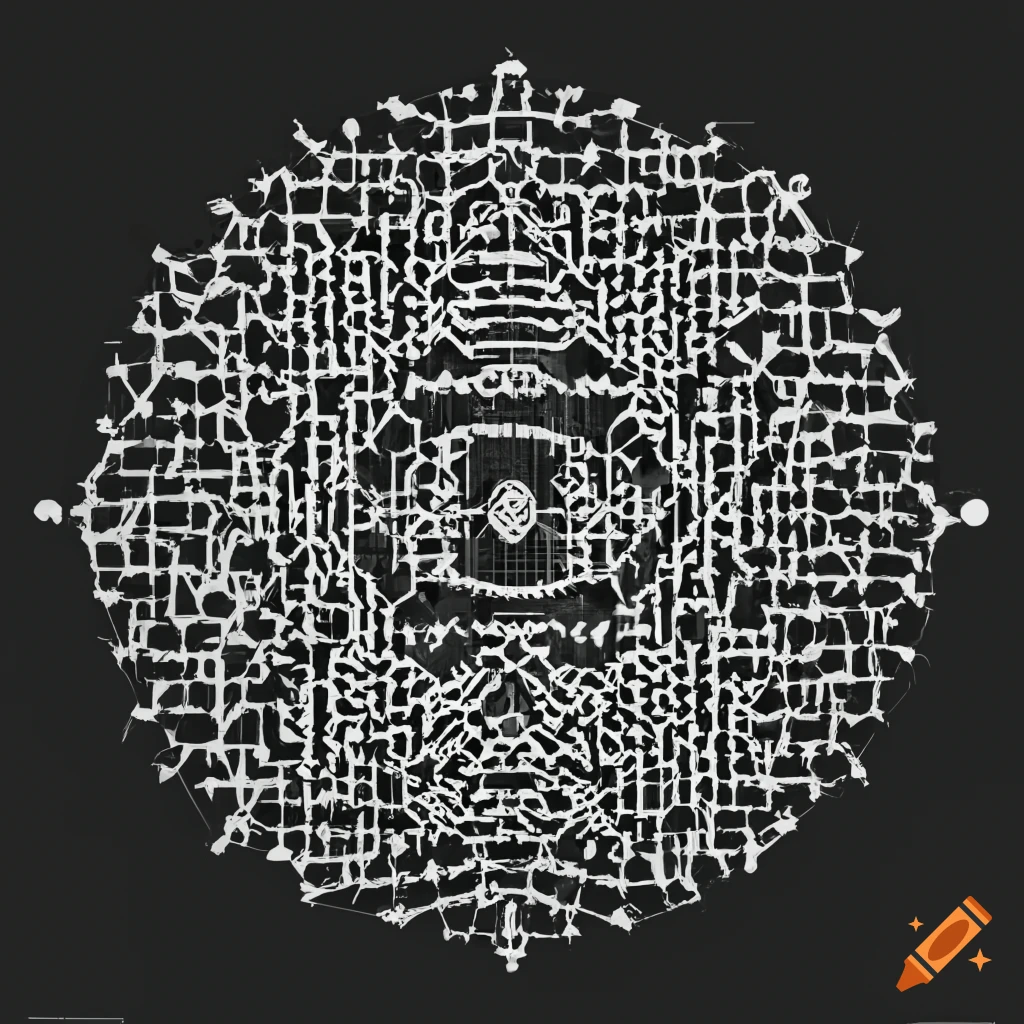 Diagram, transformer, neural networks, stylized, code, programming language, grayscale on Craiyon