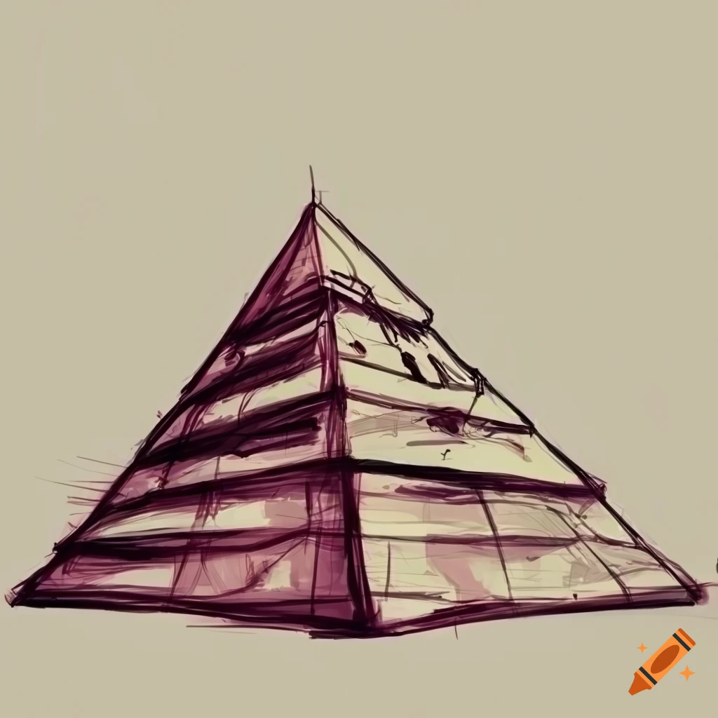 Pyramid, sketch, concept art on Craiyon