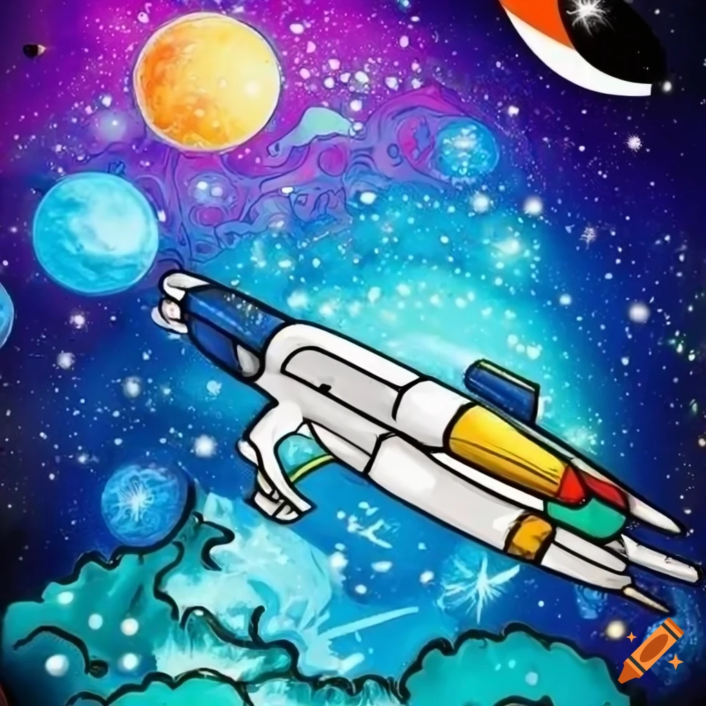Colorful cover of a space-themed coloring book