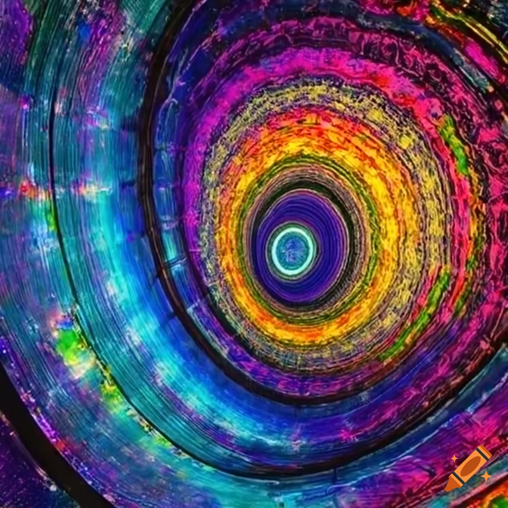 A colorful and ethereal space tunnel, endlessly stretching beyond sight ...