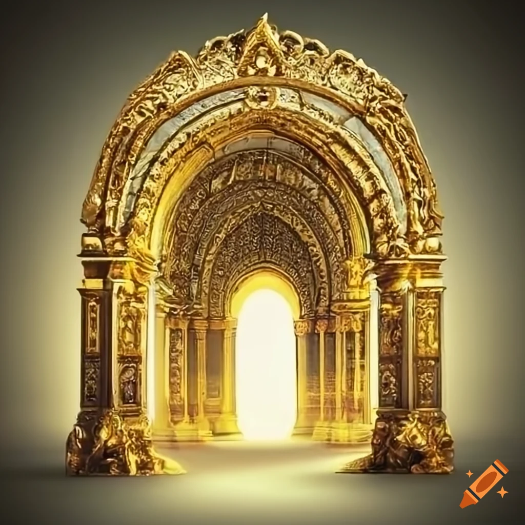 Ancient gold crystal archway