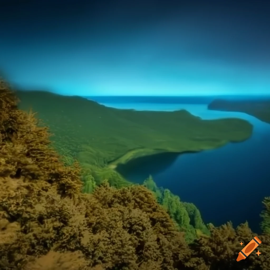 Panoramic view of impossible landscape, bright colors, cinematic ...