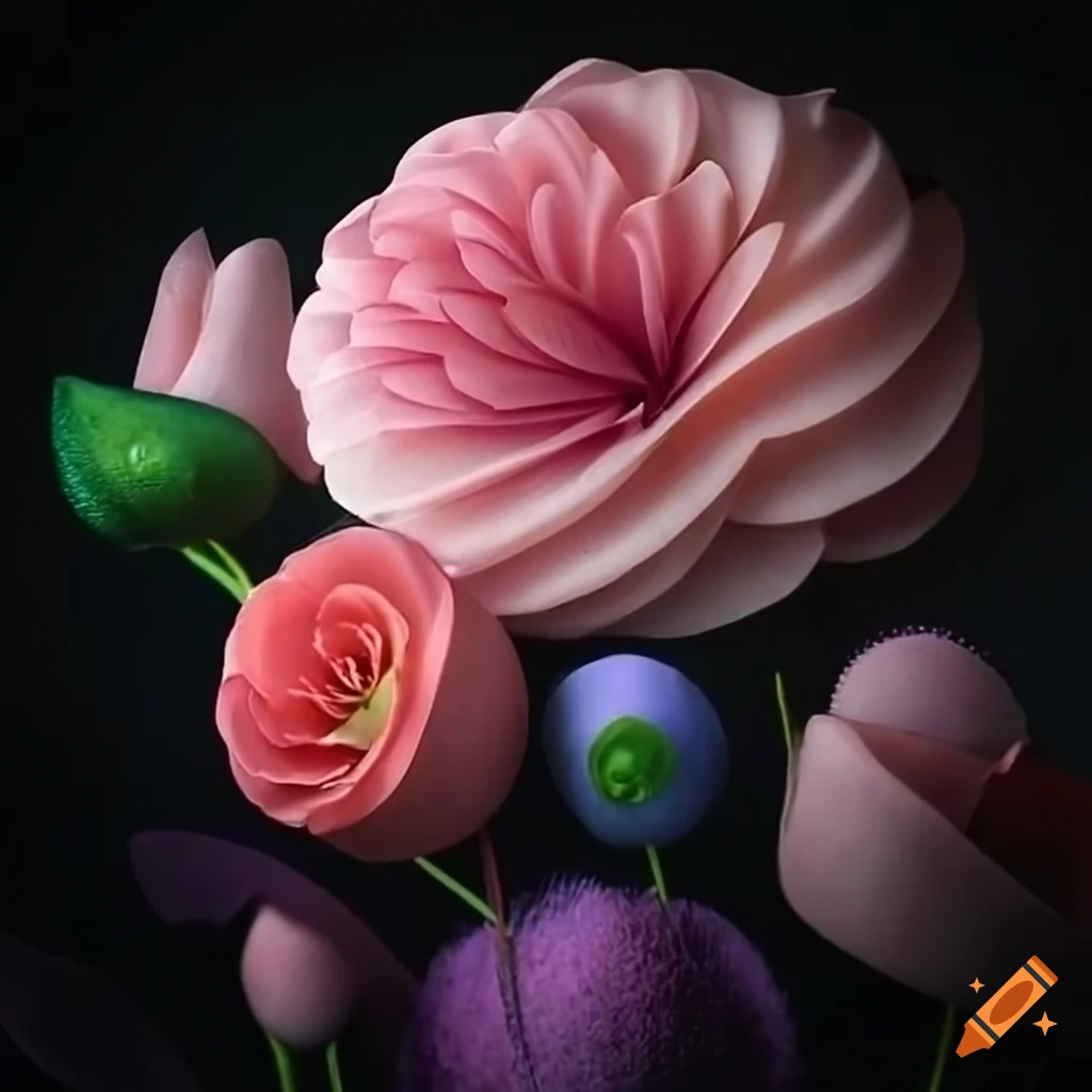 3d flowers on Craiyon