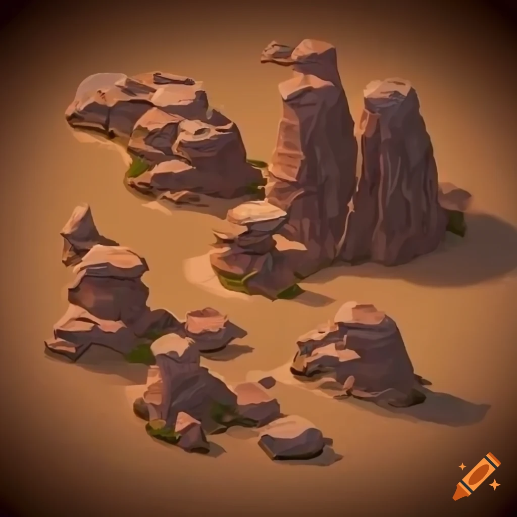 Sandstone isometric world map rpg game on Craiyon