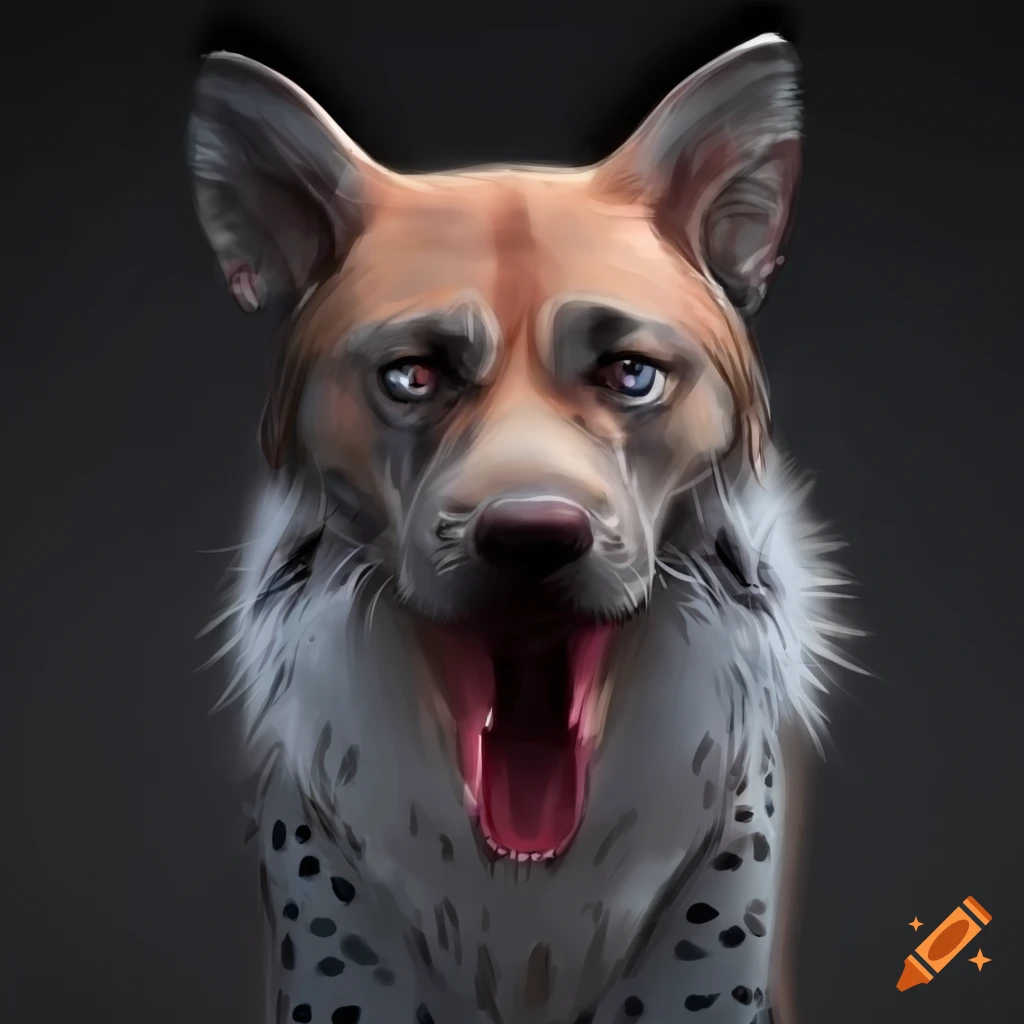 Spotted dog character design concept art