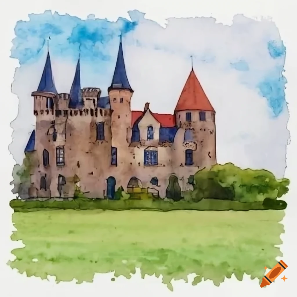 Castle surrounded by a tudor style village