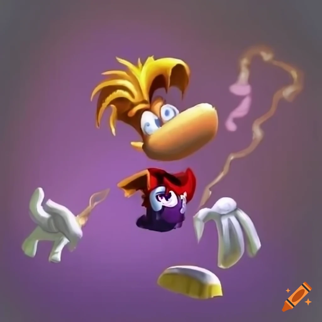 Rayman from rayman 3 and the hoodoo sorcerer rayman 3 on Craiyon