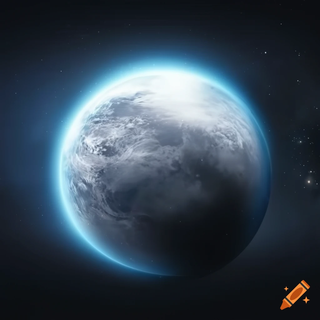High definition planet dreamy grey and white