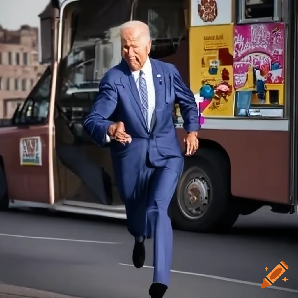 Joe biden running after an ice cream truck hd on Craiyon