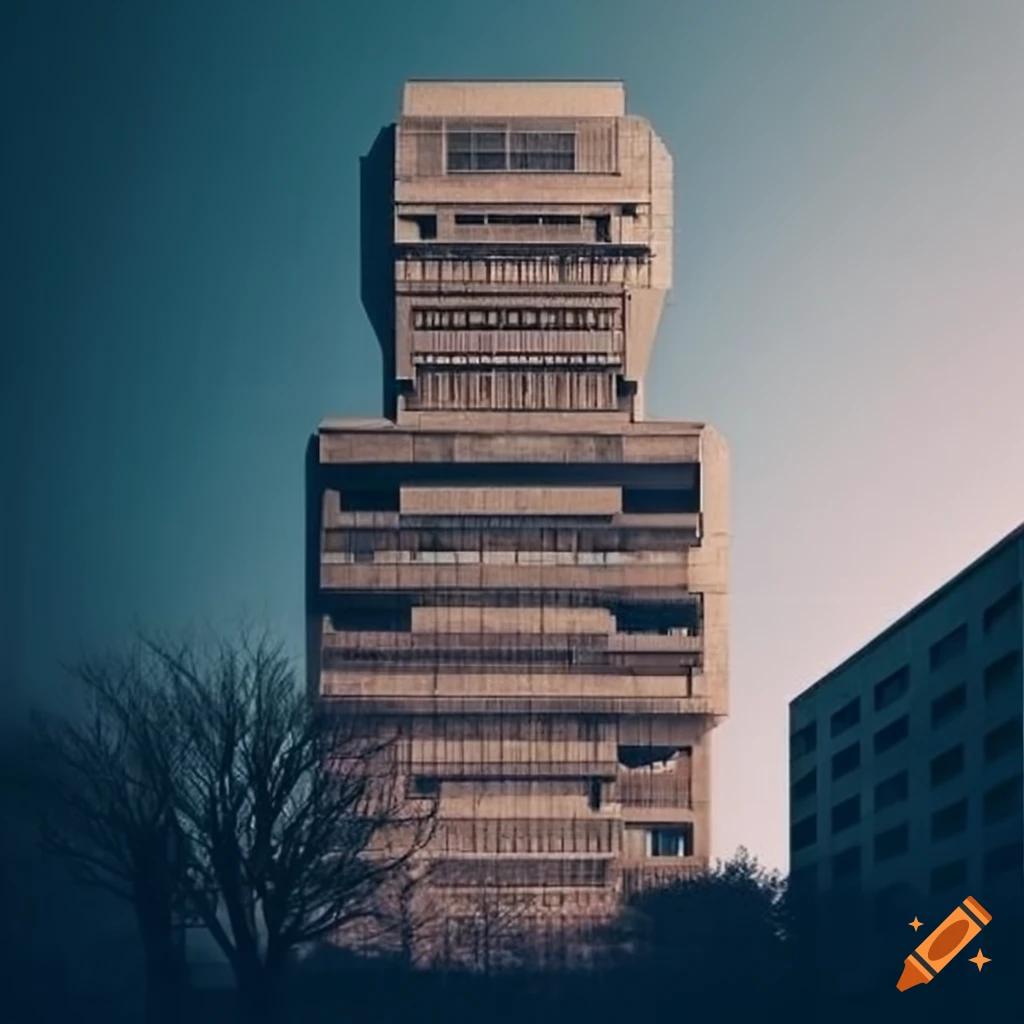 A concrete, brutalist tower