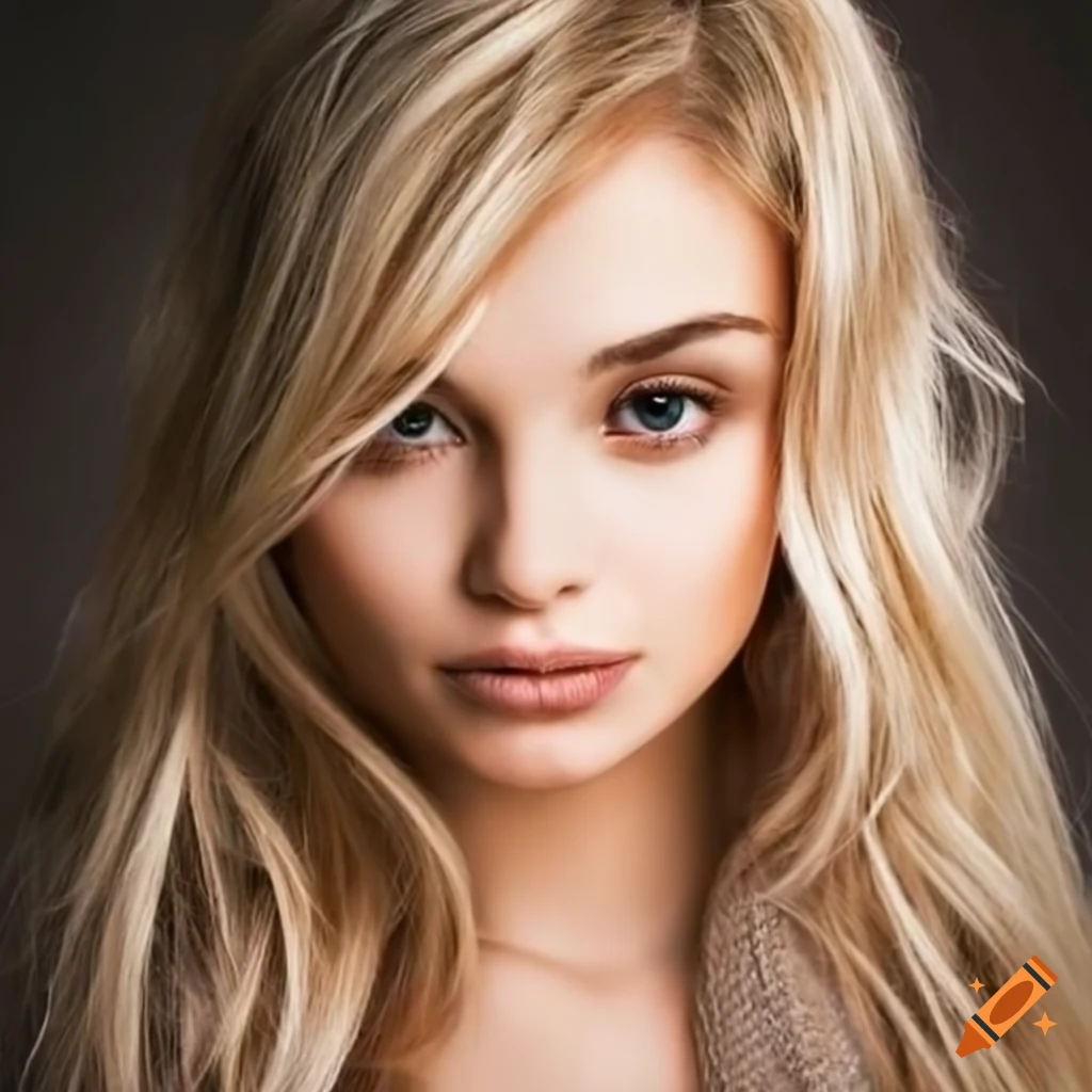 Beautiful Young Woman Shoulder Length Blonde Hair On Craiyon