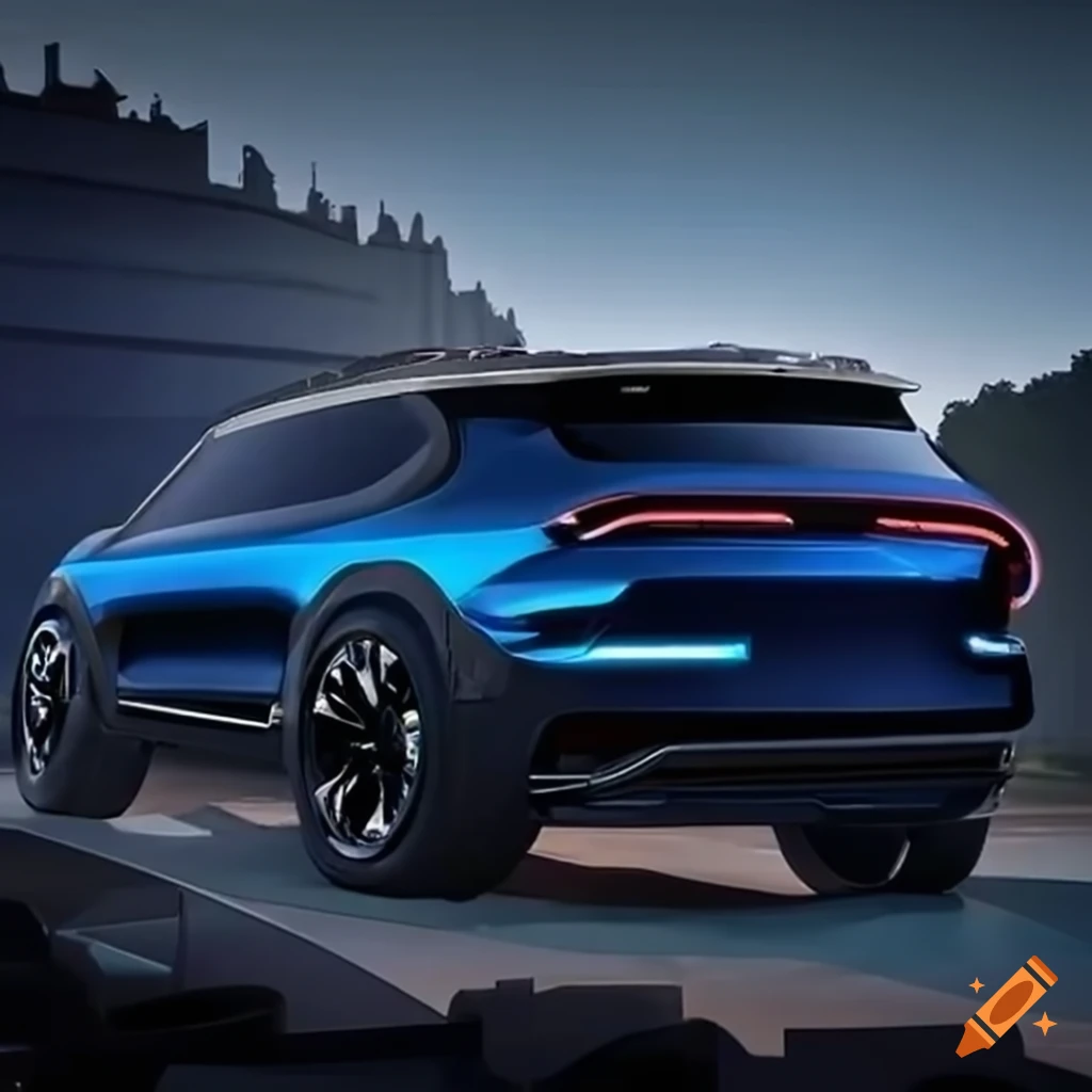 Introducing 2027 Dodge Centaurus, a dark blue concept electric full-size SUV inspired by the ...
