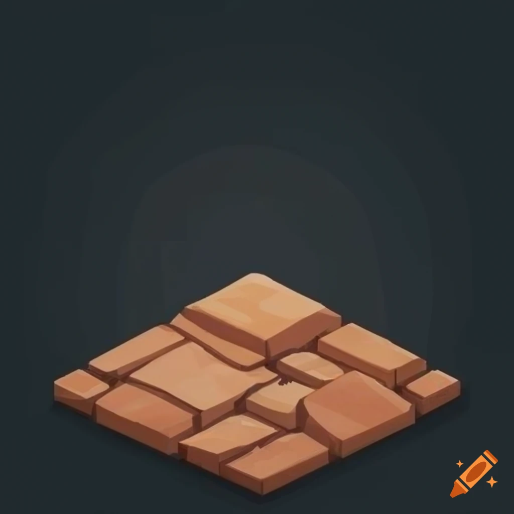 Sandstone rpg isometric tile flat black background