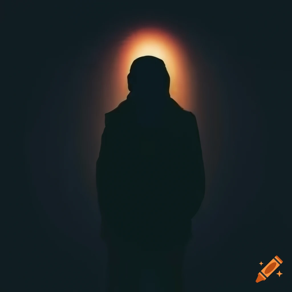 Bright man standing in dark crowd on Craiyon