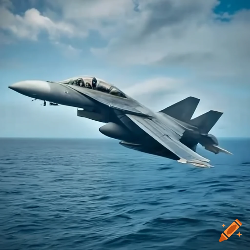 Fighter jet taking off from naval ship on Craiyon