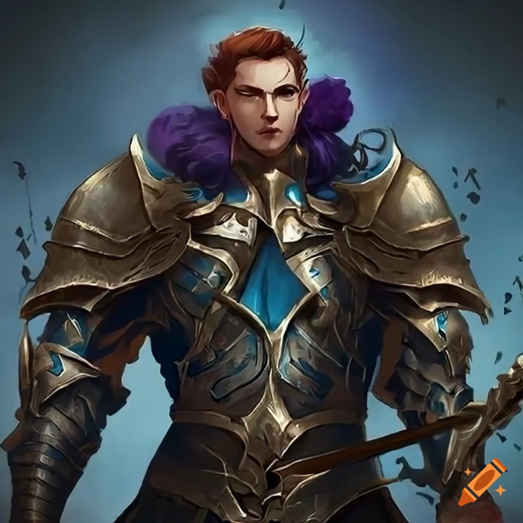 Handsome fantasy knight bulky on Craiyon