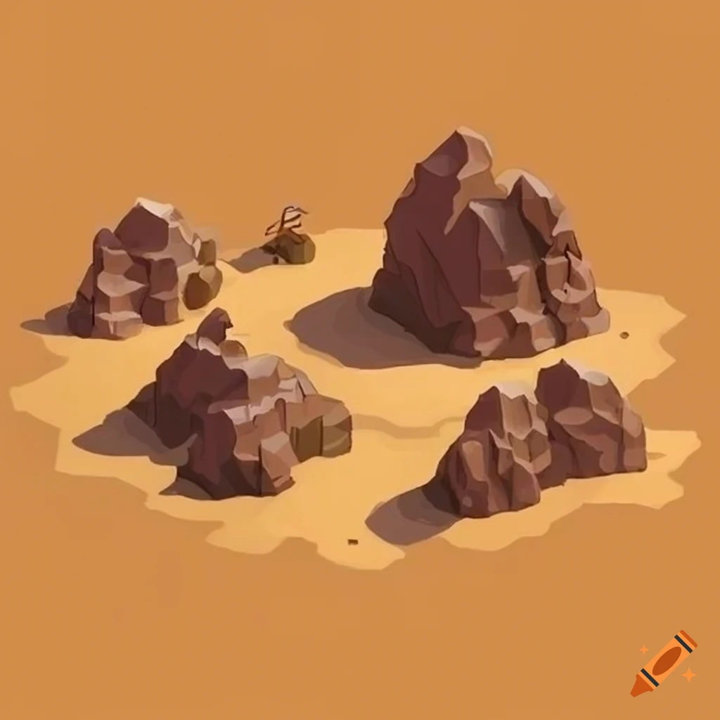 Isometric sandstone world map blank rpg game
