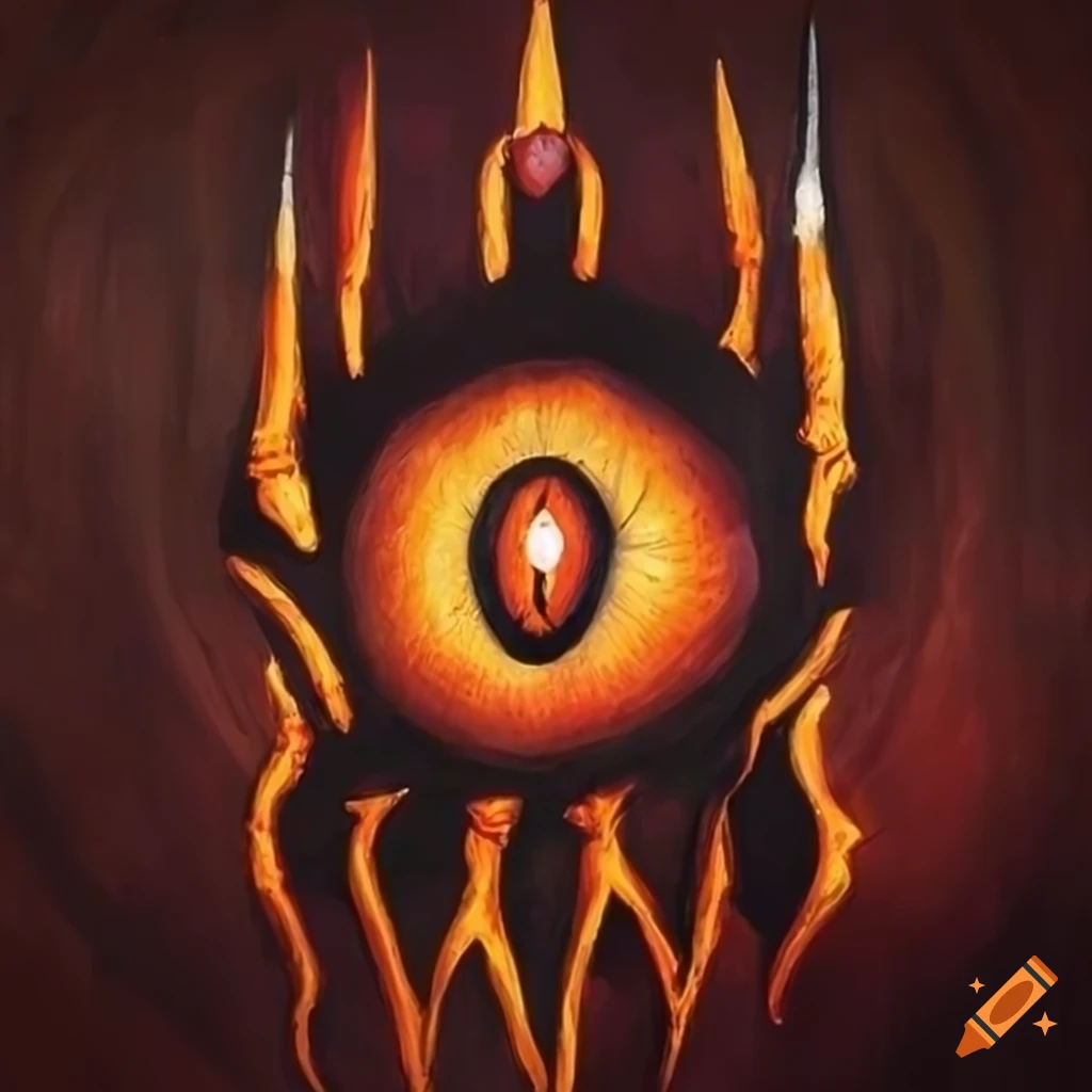 A painting of the eye of sauron from the lord of the rings on Craiyon