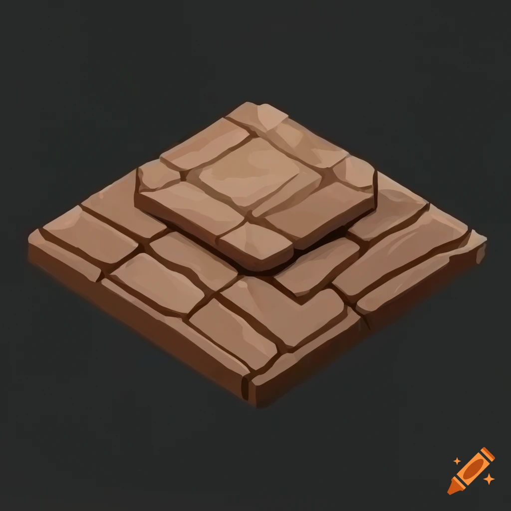 Sandstone rpg isometric bone tile, black background