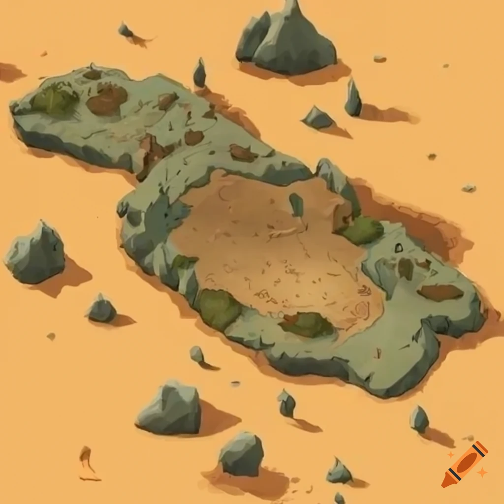 Isometric sandstone world map blank rpg game